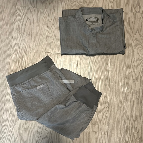 Figs | Pants & Jumpsuits | Figs Grey Mandarin Collar Top And Jogger ...